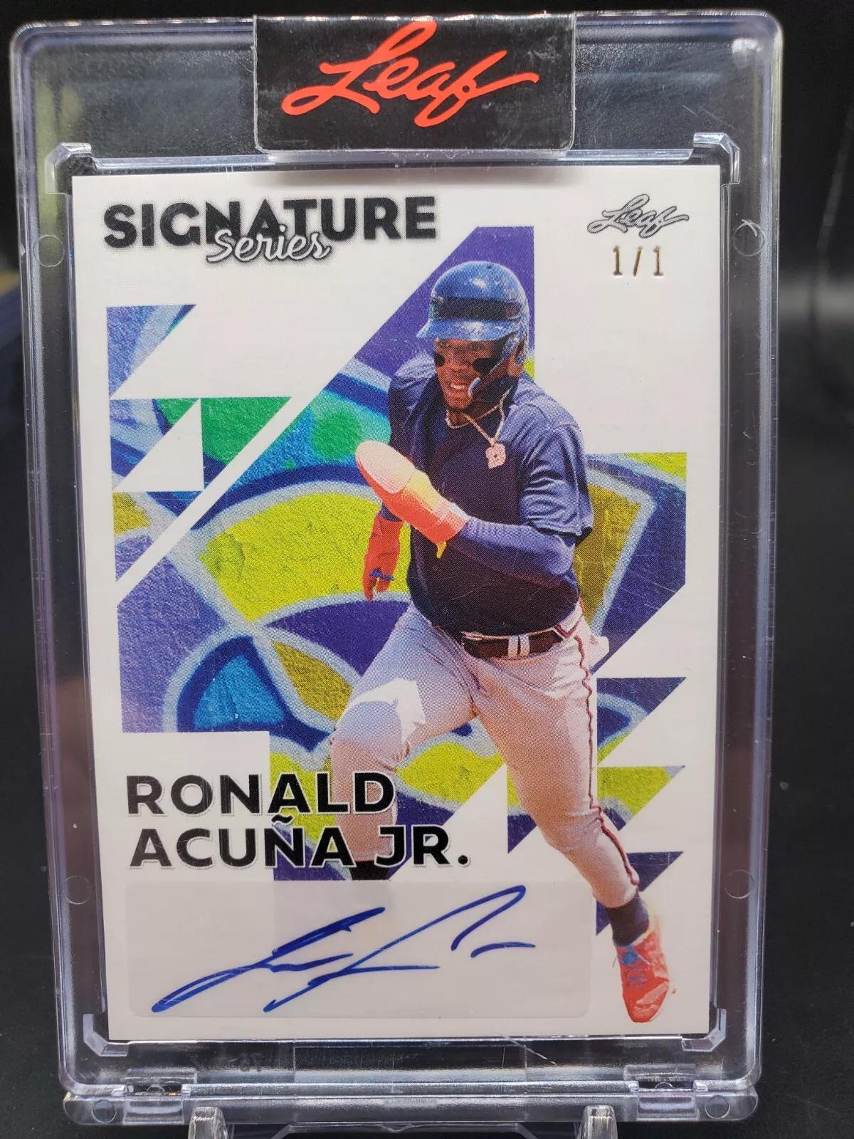 Ronald Acuna Jr 2023 Leaf Signature Series 1/1 Auto Atlanta Braves BA ...