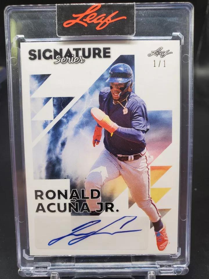 Ronald Acuna Jr 2023 Leaf Signature Series 1/1 Auto Atlanta Braves BA ...